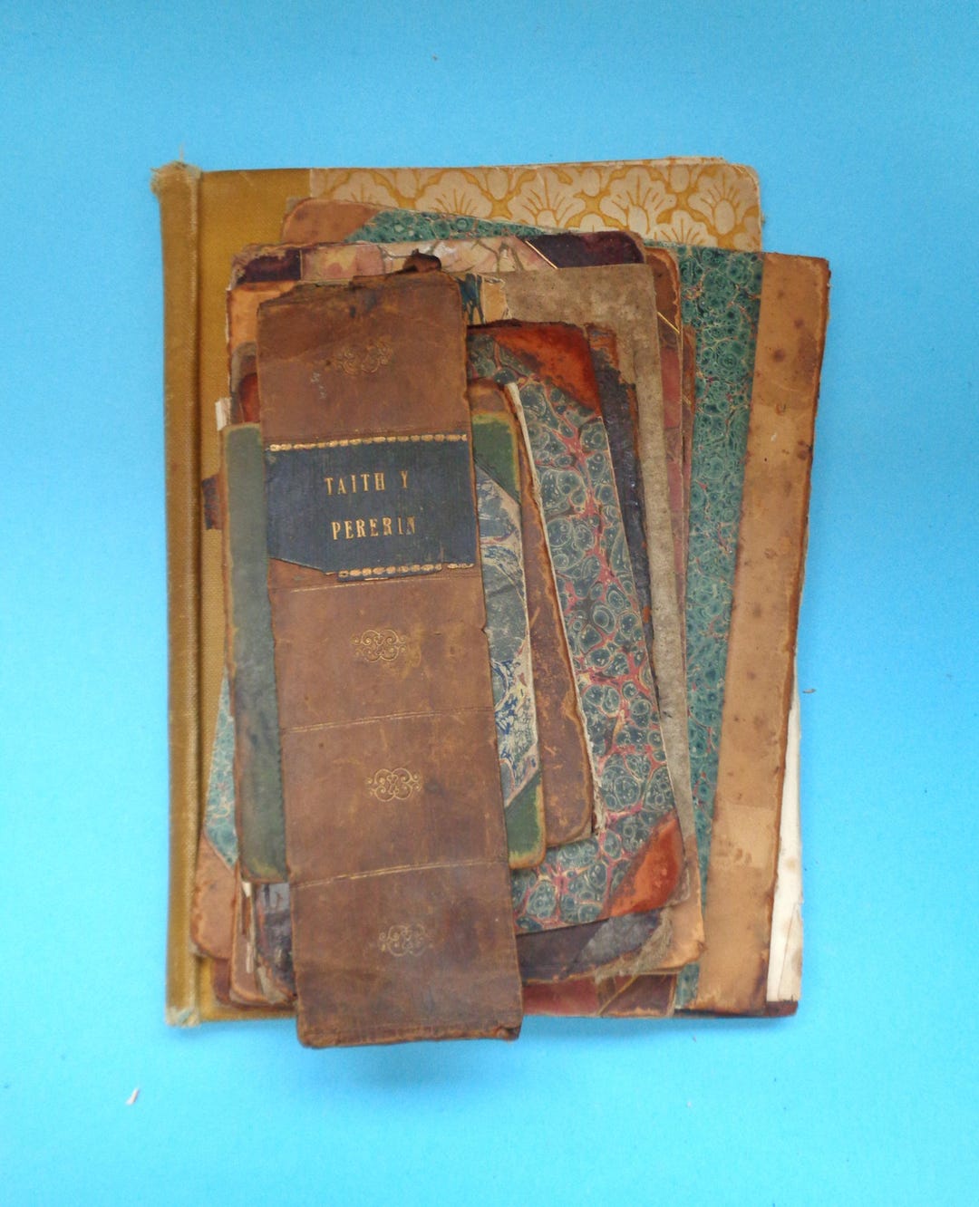 Antique 1700s/1800s Book Boards and End Papers/papers Ephemera Pack ...
