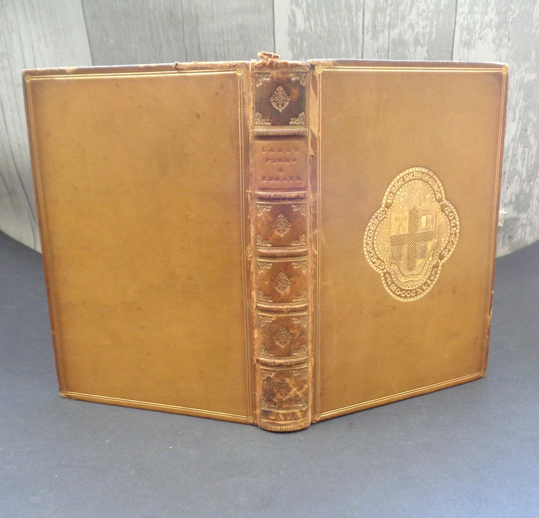 Leather- Bound Antique 1891 Book - Poems and Essays of Charles Lamb (HB ...