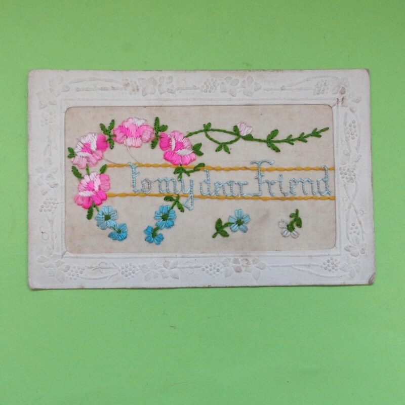 Embroidered Postcard - Etsy