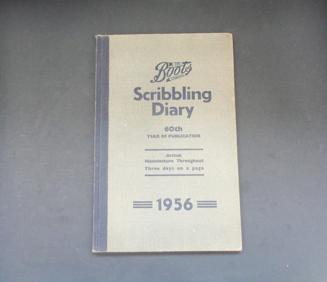Large Vintage 1956 Partially Handwritten Scribbling Diary - Etsy