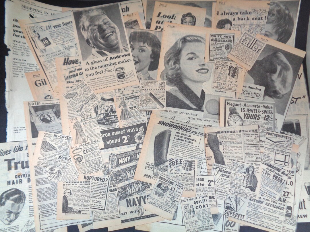 Lot of 1950s Adverts - Vintage Ephemera Pack - Large Pack (a4)vintage ...