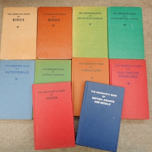 Vintage Observers Books - Various Titles - Coloured Cloth - 1940s ...