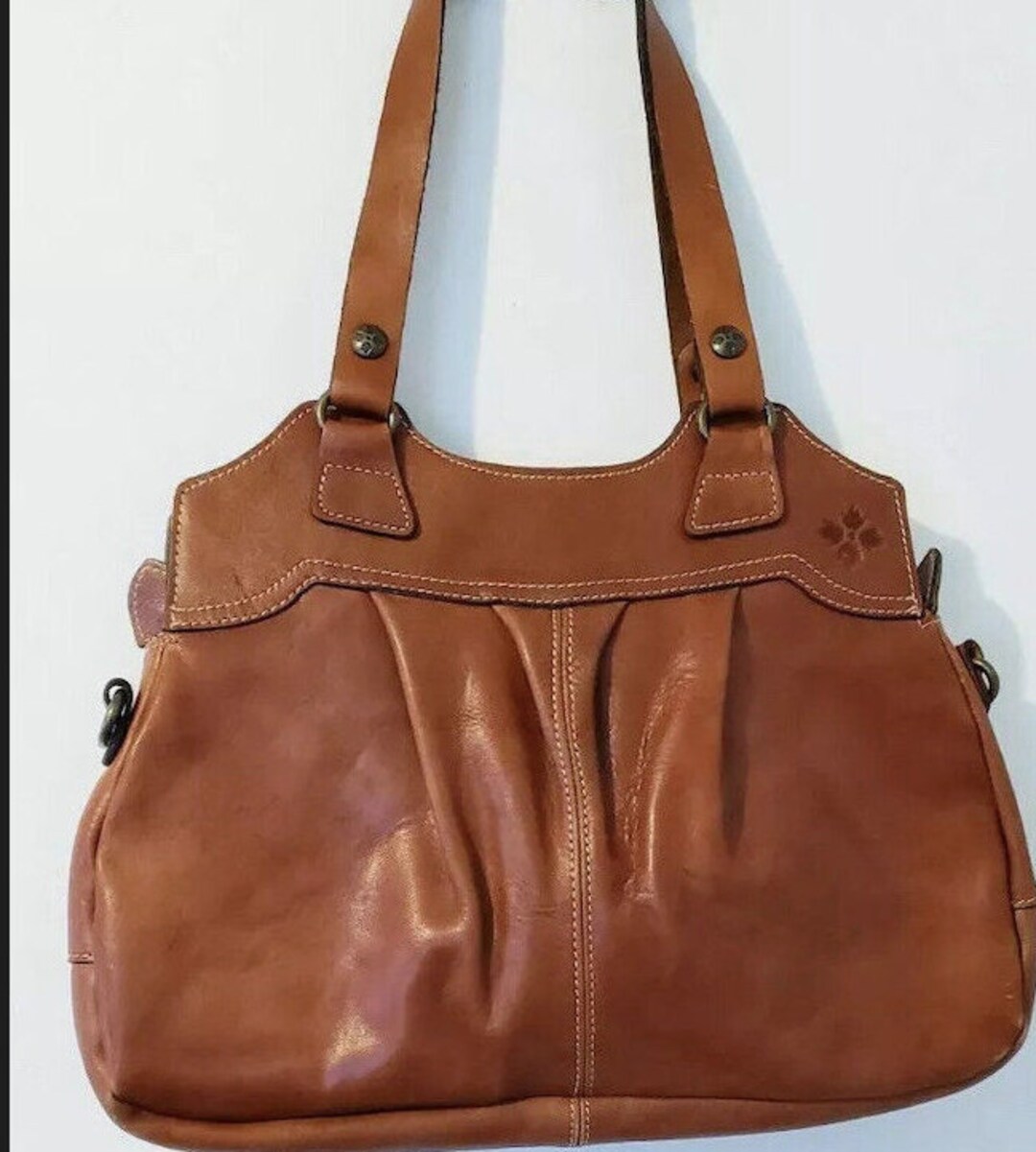 Vintage Patricia Nash Brown napoli 100% Pleated Full Grain Leather With ...