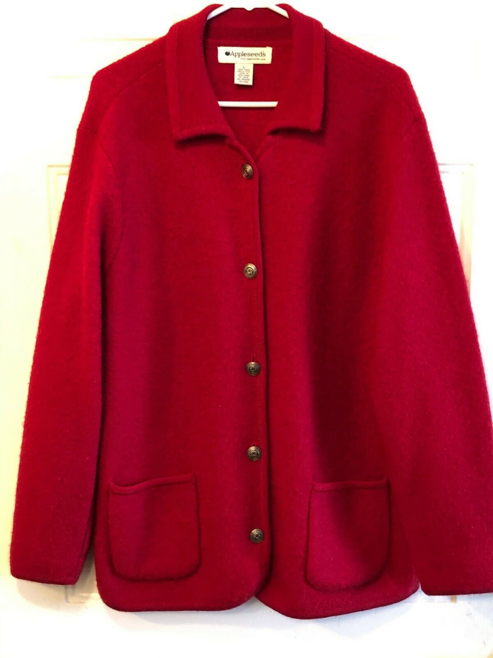 Vintage APPLESEEDS 100% Boiled Wool Long Sleeve Jacket Size PS - Etsy