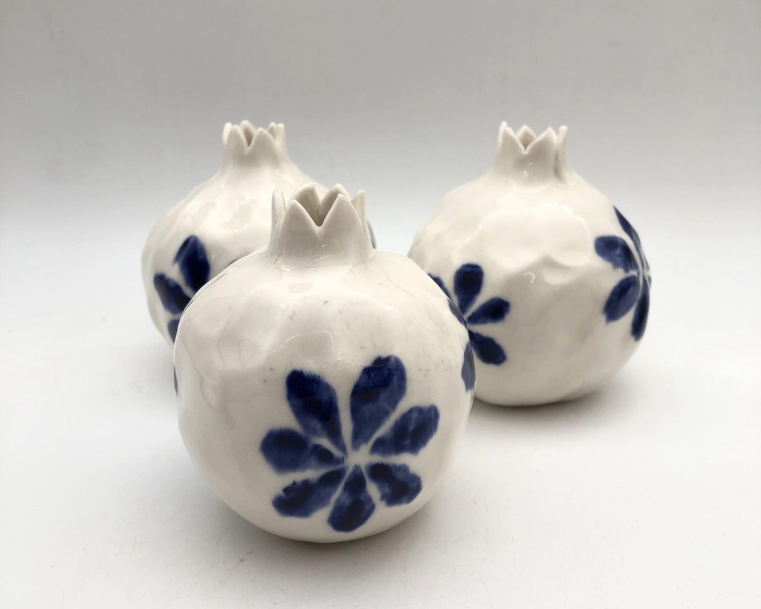 Pomegranate Set, Porcelain Pomegranate, Judaica, Jewish Decor, Jewish ...