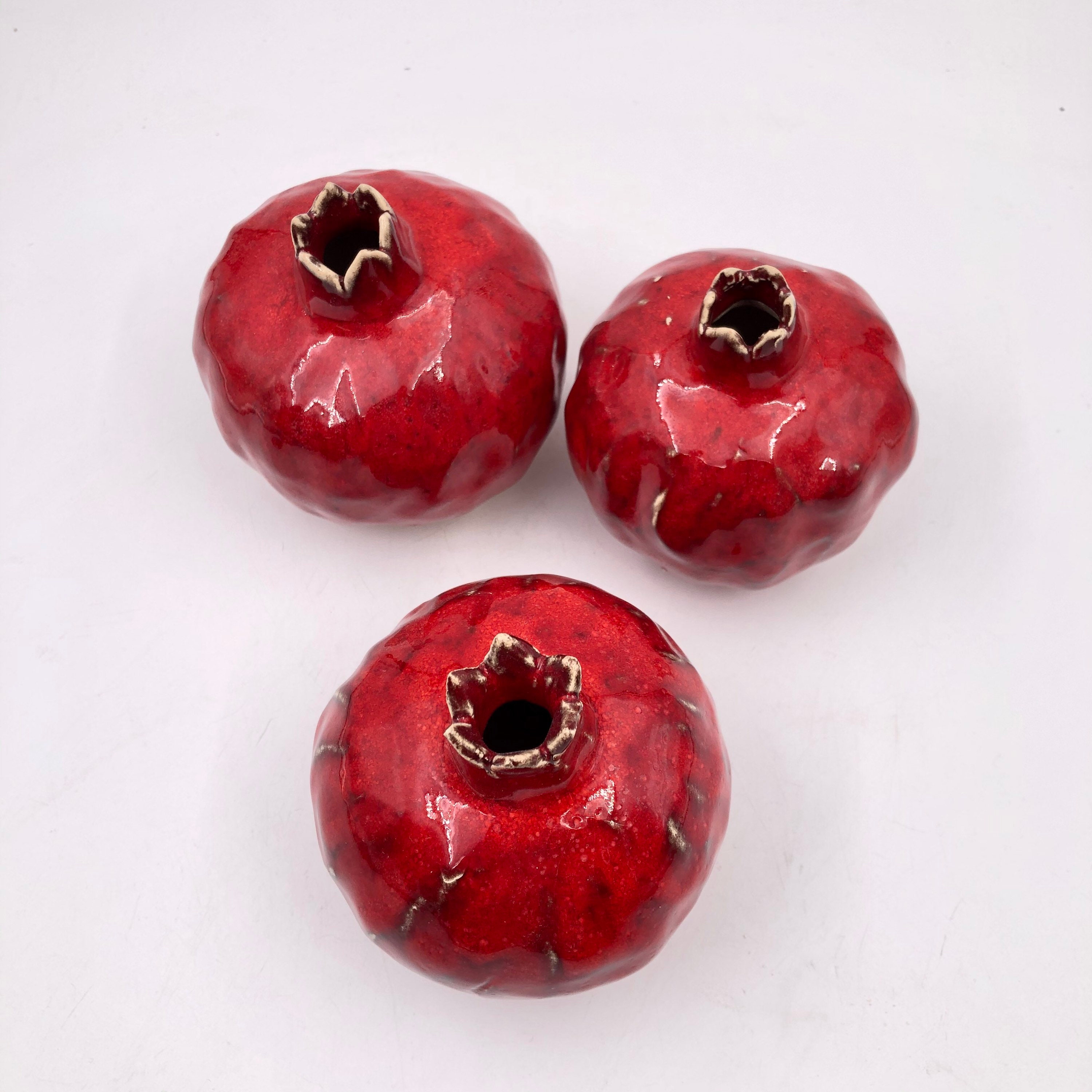 Handmade Ceramic Pomegranate, Red Pomegranate, Wedding Gifts, Decor ...