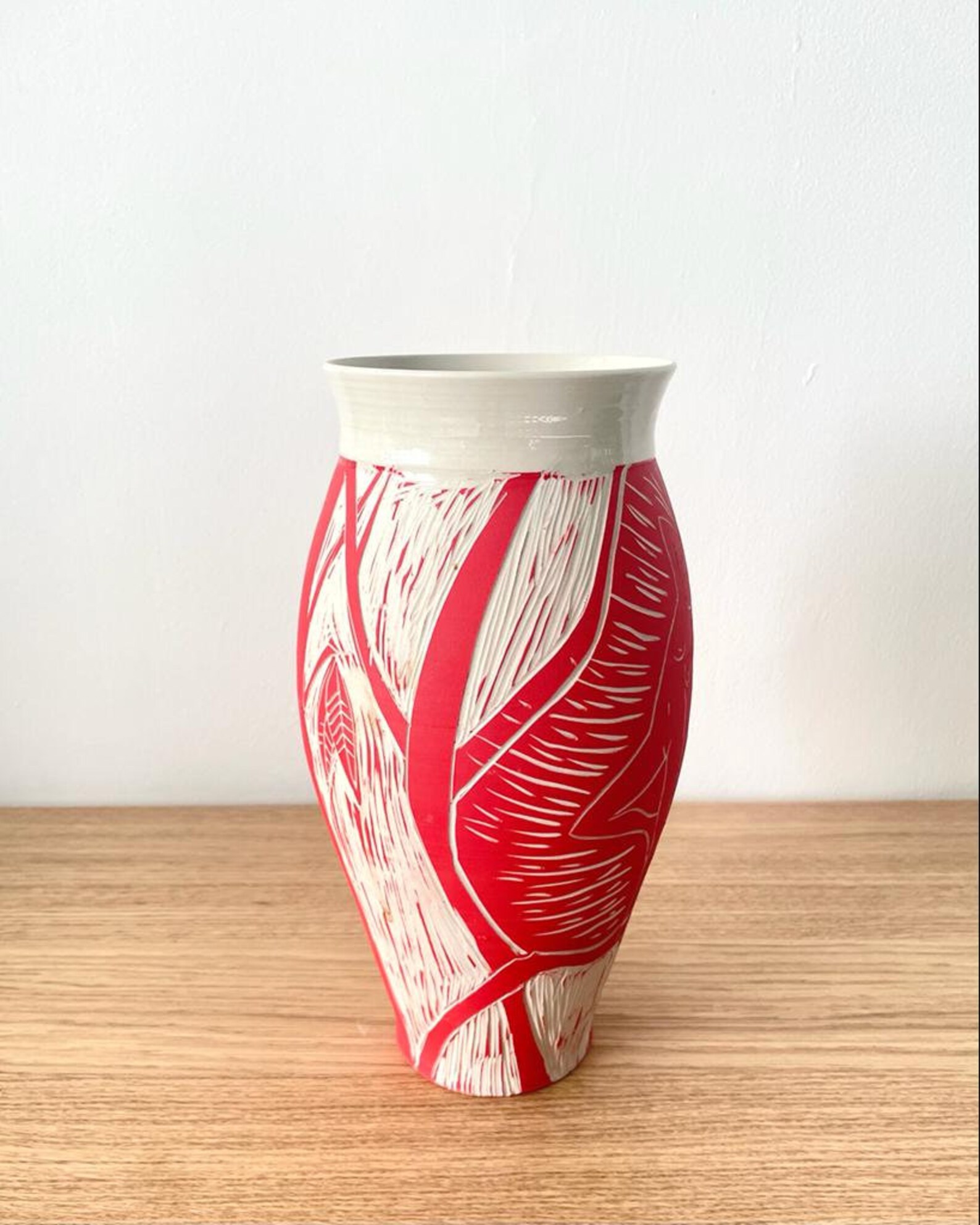 Sgraffito Vase Abstract Vase Modern Vase Ceramic Decor - Etsy