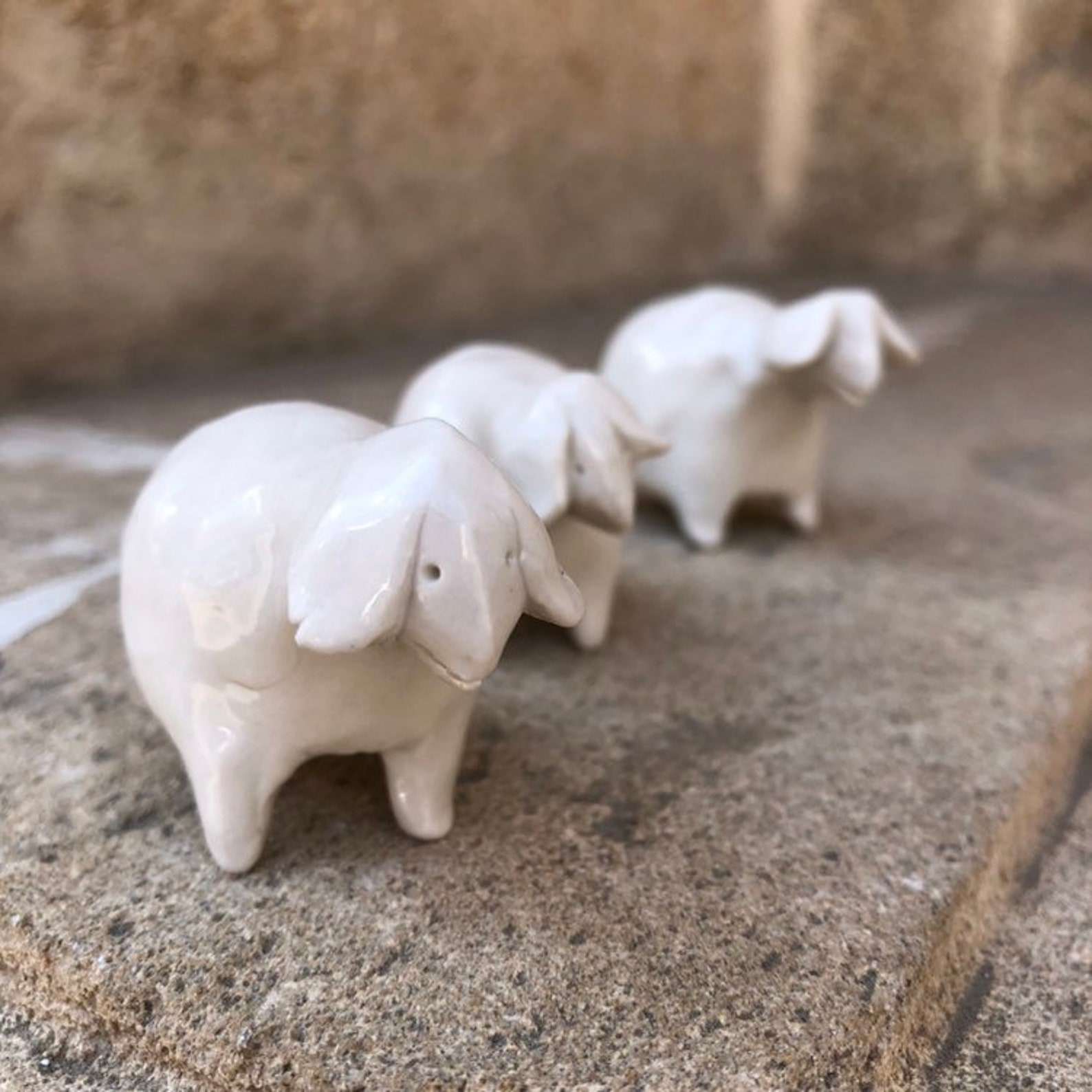 One Small Ceramics White Sheep, Porcelain, Handmade, Ceramic Sculpture ...
