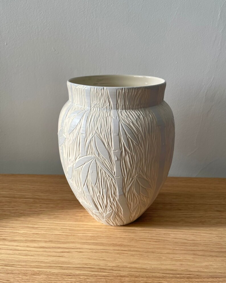 Textured Vase, Large Vase, White Vase, Ceramic Vase, Ceramic Decor ...