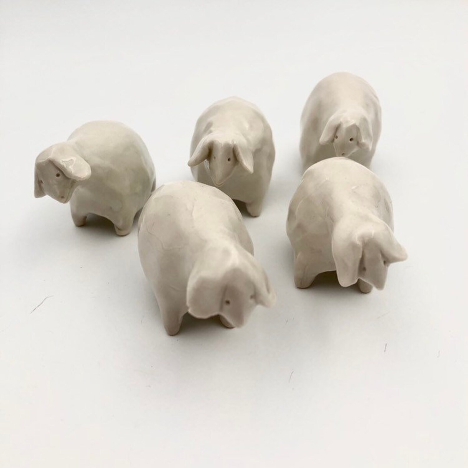 One Small Ceramics White Sheep, Porcelain, Handmade, Ceramic Sculpture ...