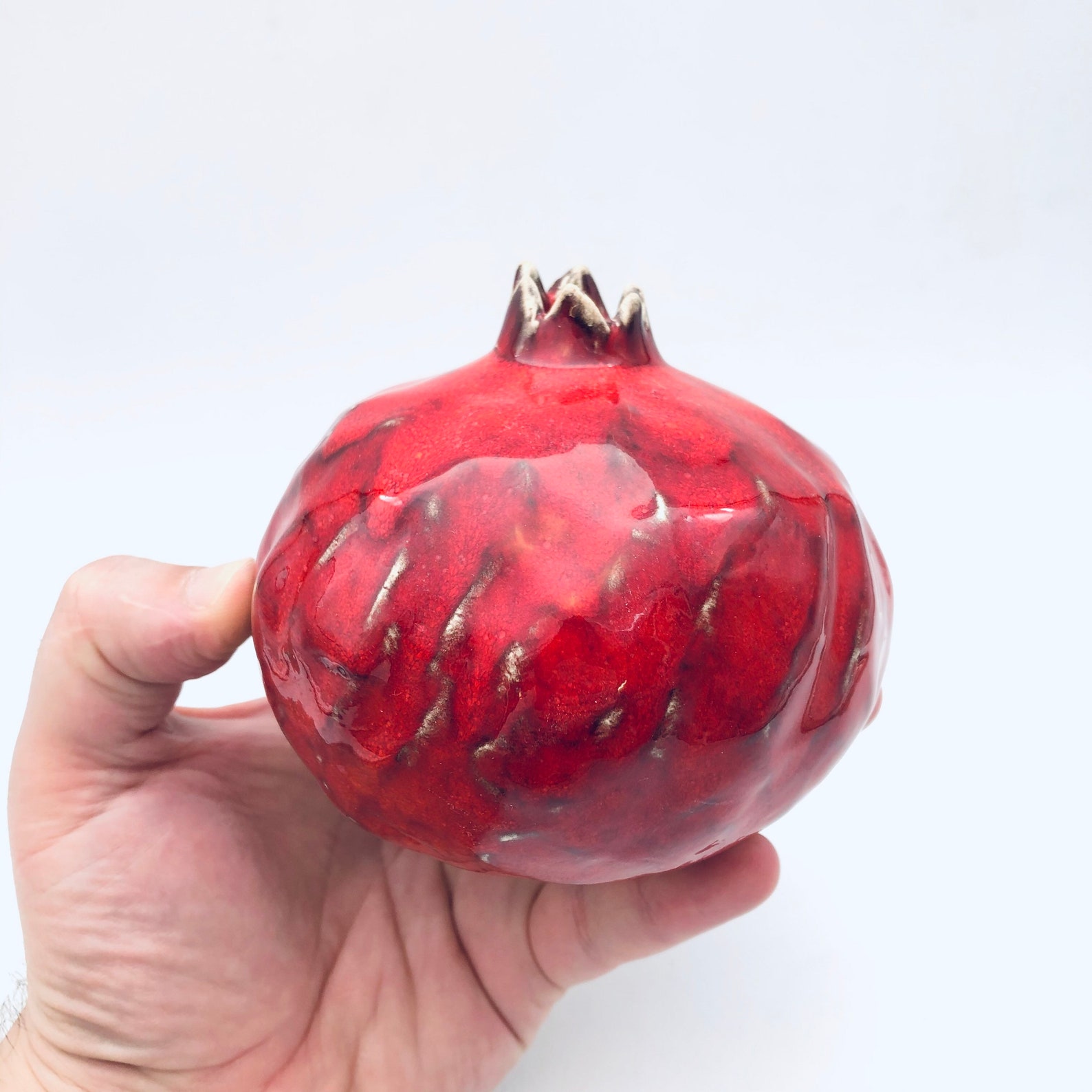 Handmade Ceramic Pomegranate, Red Pomegranate, Wedding Gifts, Decor ...