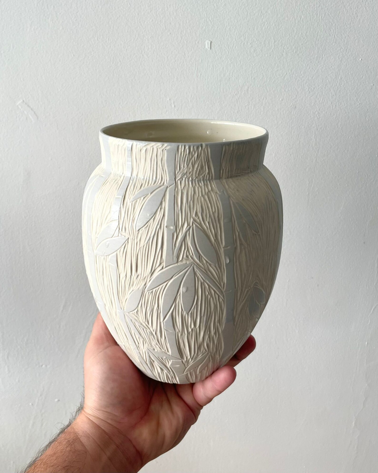 Textured Vase, Large Vase, White Vase, Ceramic Vase, Ceramic Decor ...