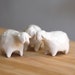 Set of Three Small Ceramics White Sheep, Porcelain, Handmade, Ceramic ...