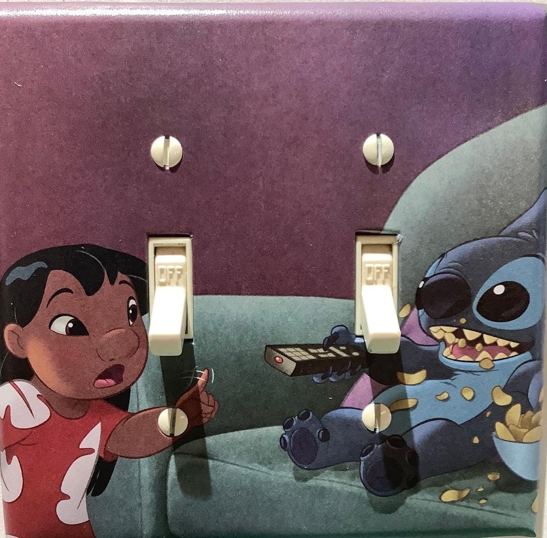 Lilo and Stitch Double Light Switch Cover Kitchen Dorm Nursery Bedroom ...