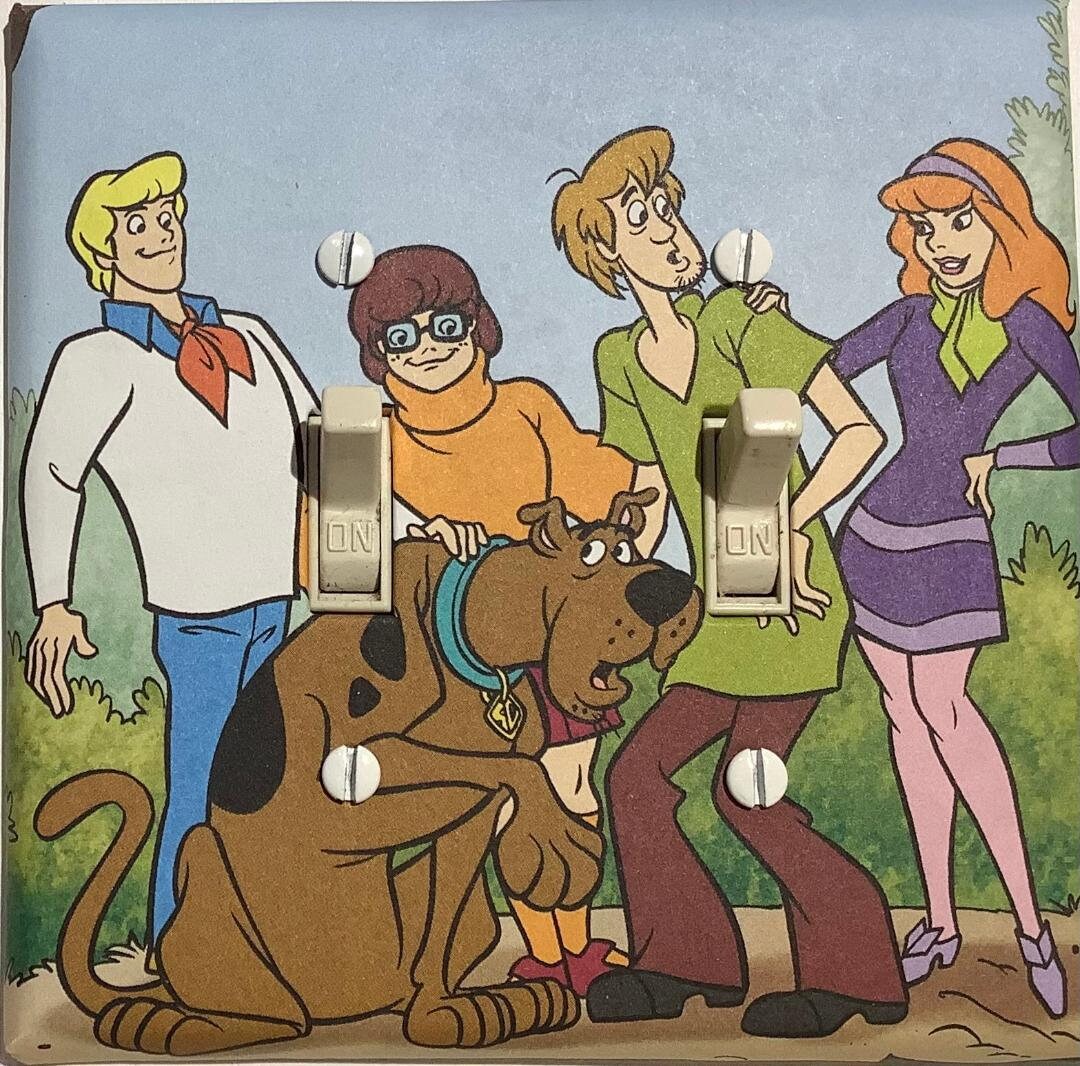 Fred Daphne Velma Shaggy Scooby Double Light Switch Cover Kitchen Dorm ...