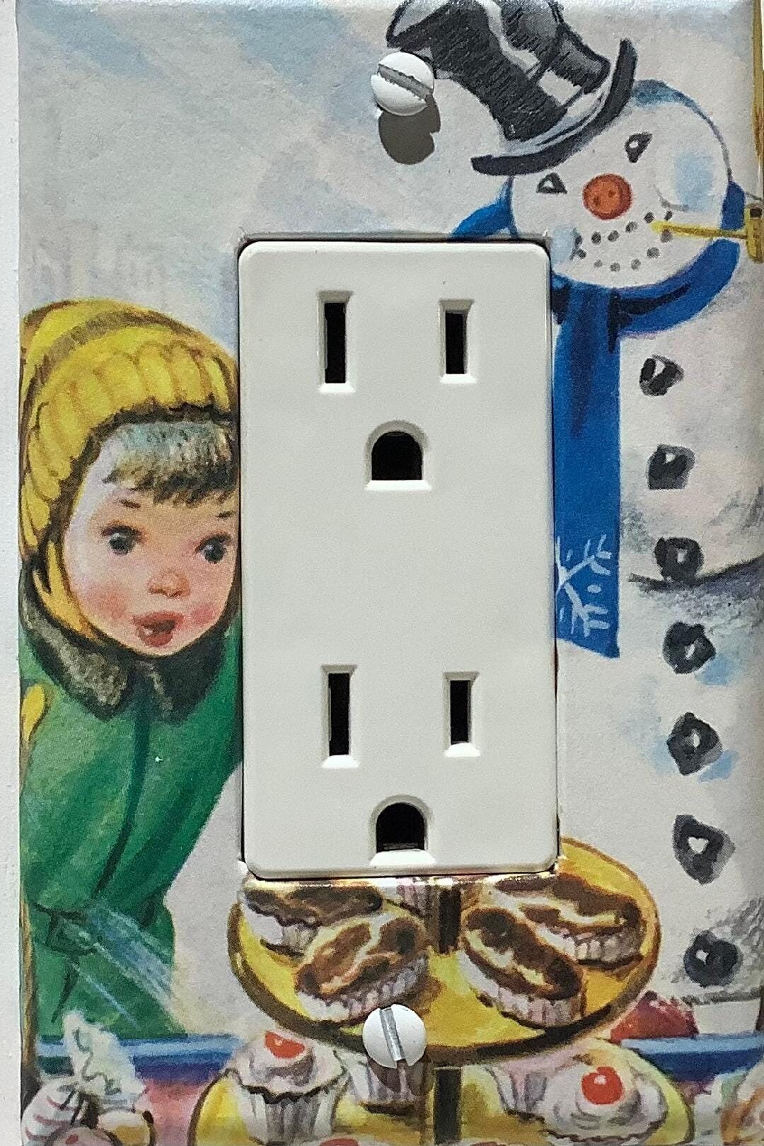 Vintage Frosty the Snowman Christmas Single Rocker/gfi Plate Cover ...