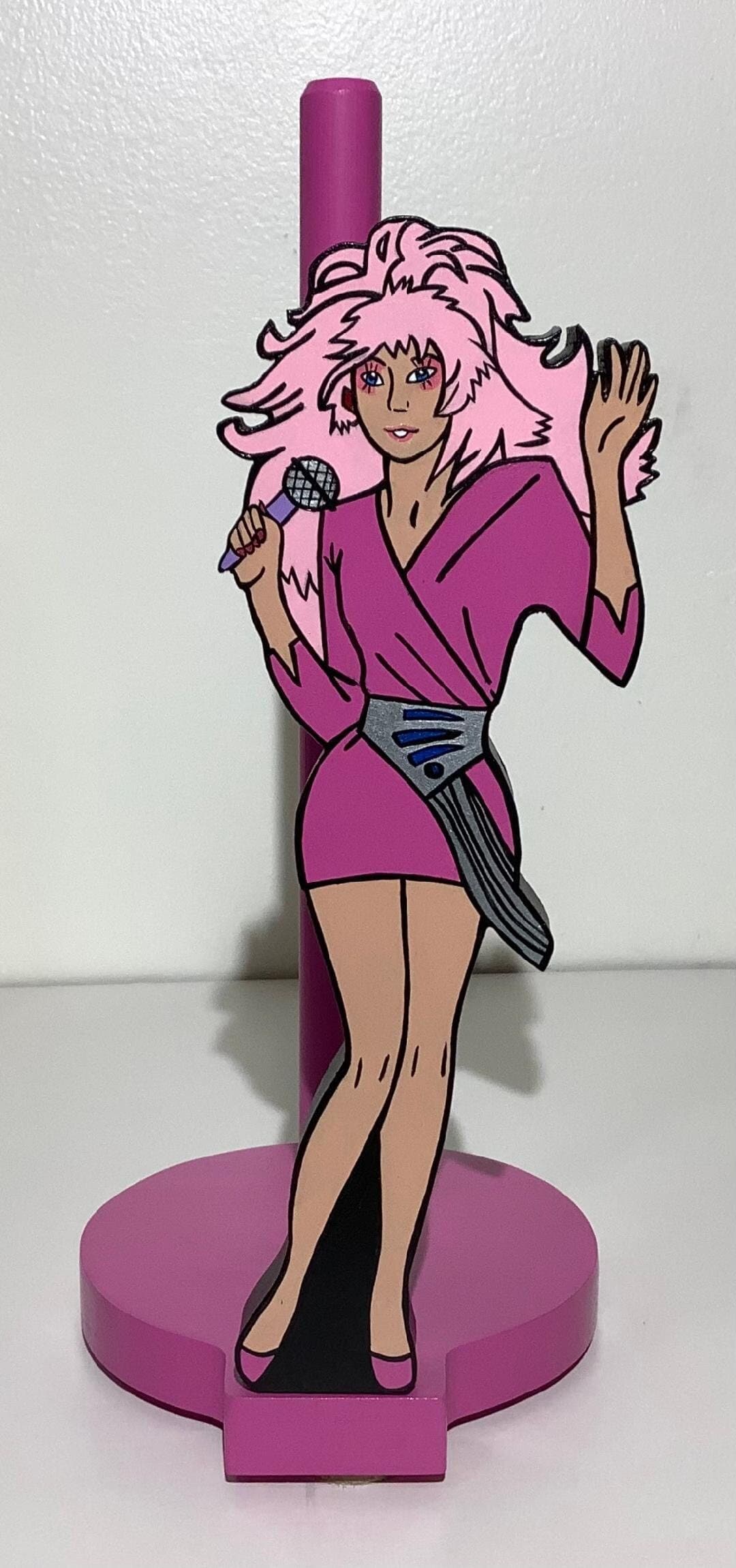 Vintage Cartoon 1980's Pink Pop Singer Wood Kitchen Countertop Table ...