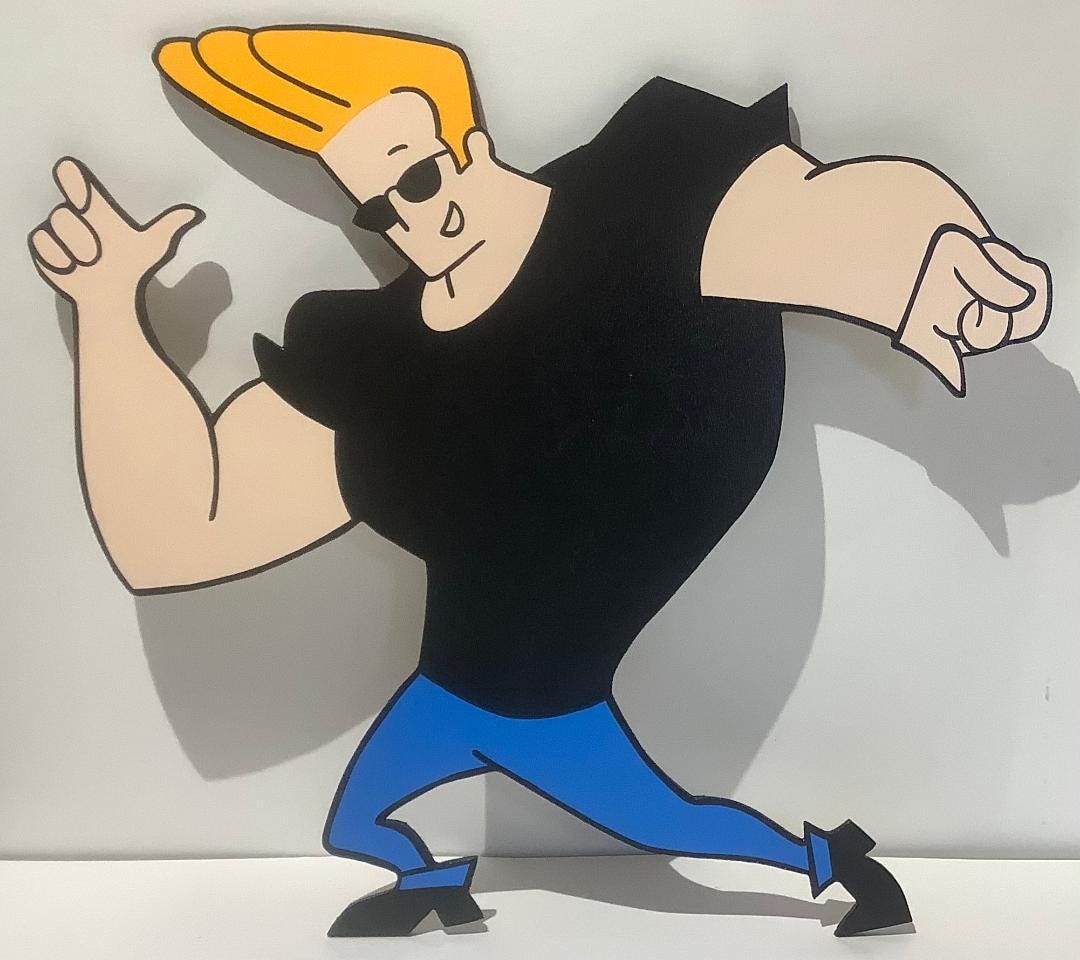 Blonde Hair Muscular Dimwit Cartoon Character Wood Wall Art Decoration ...