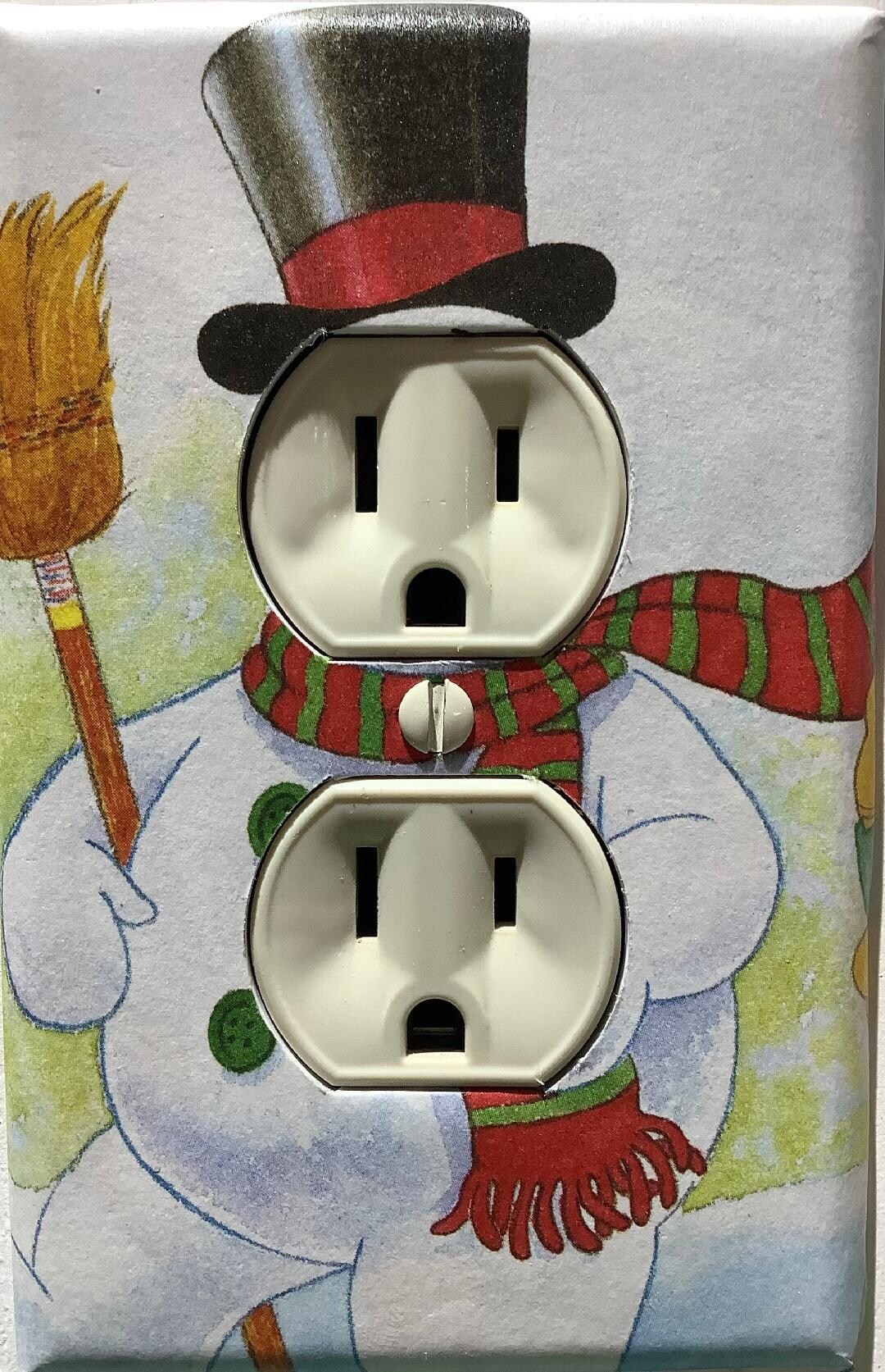 Frosty the Snowman Outlet as Face Christmas Outlet Plate Cover Bedroom ...