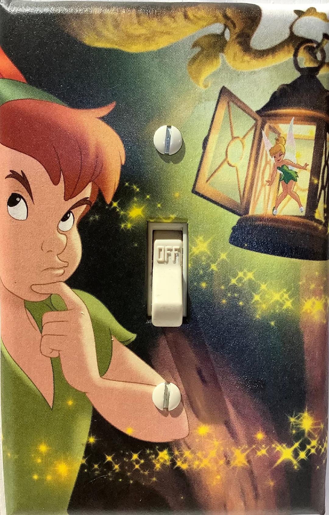 Peter and Tinkerbell Light Switch Cover Plate Bedroom Kitchen Bathroom ...