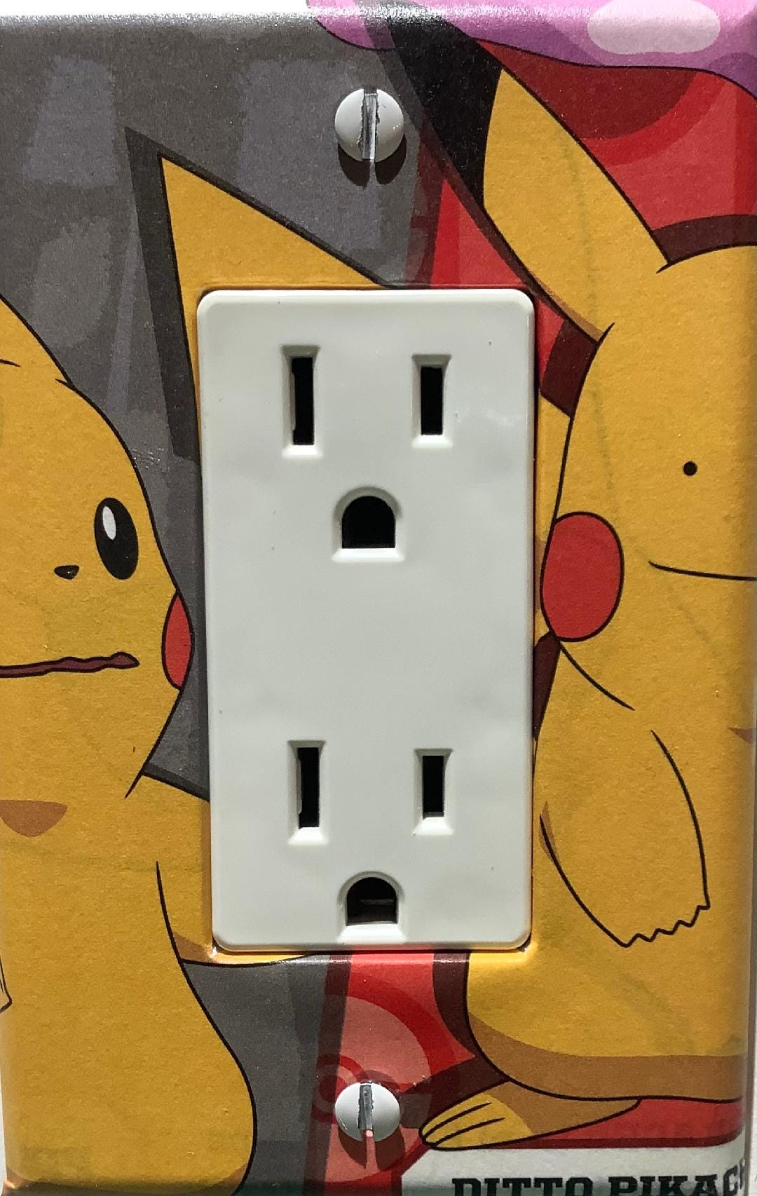 Pikachu Single Rocker/gfi Plate Cover Bedroom Bathroom Nursery Daycare ...