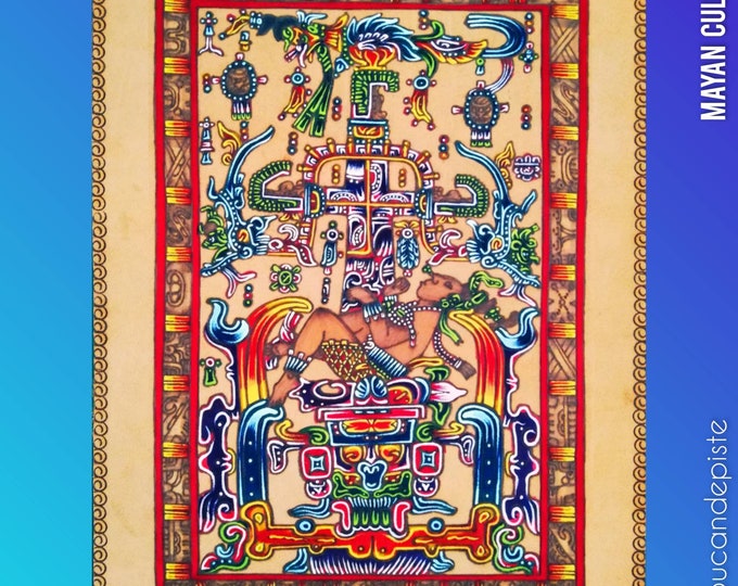 Mayan Culture palenque Art : Sarcophagus of King Pakal temple of the ...