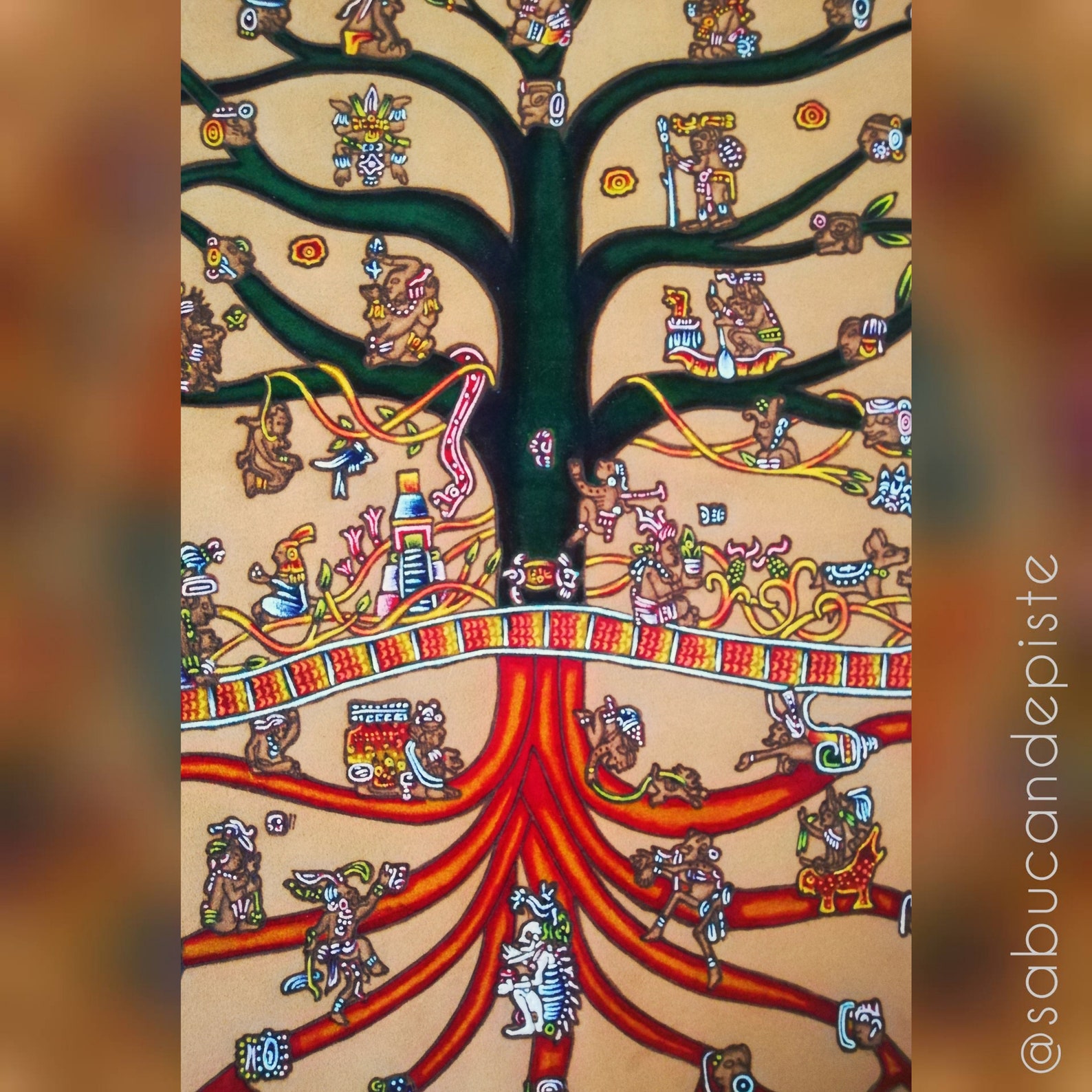 MAYAN UNIVERSE: Mayan Pantheon and the Mayan Ceiba Mayan Tree | Etsy