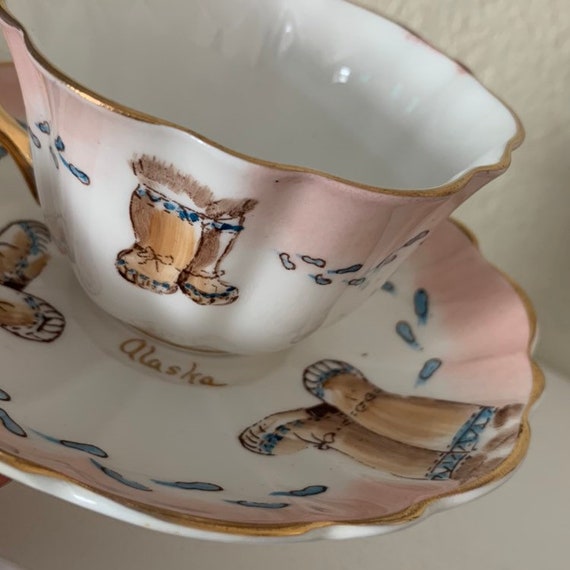 Vintage Eskimo Snow Moccasins Tea Cup and Saucer Alaska - Etsy