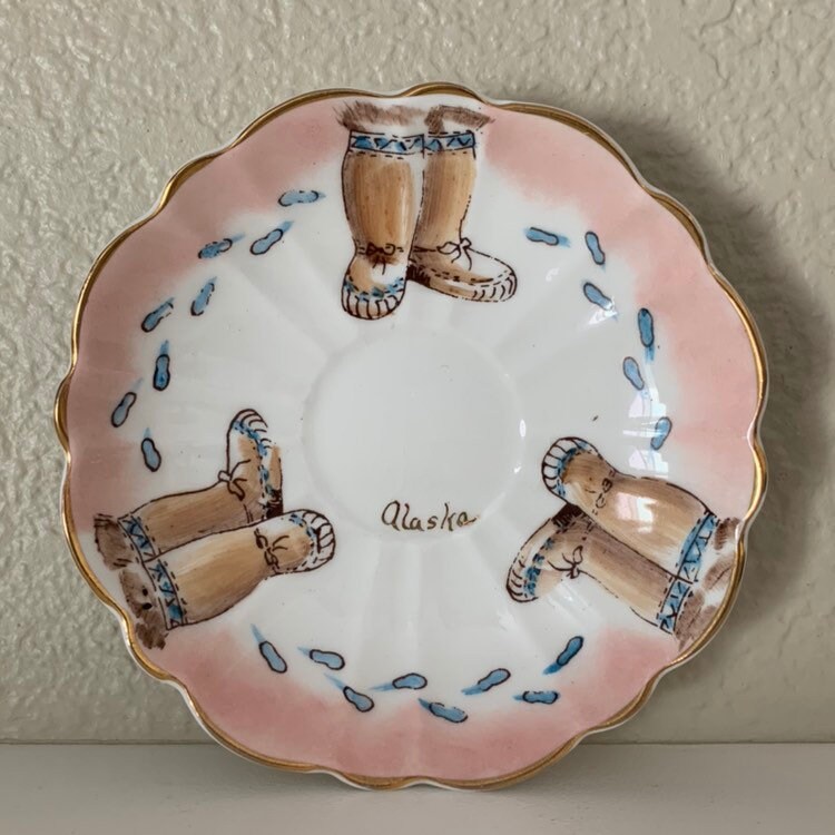 Vintage Eskimo Snow Moccasins Tea Cup and Saucer Alaska - Etsy