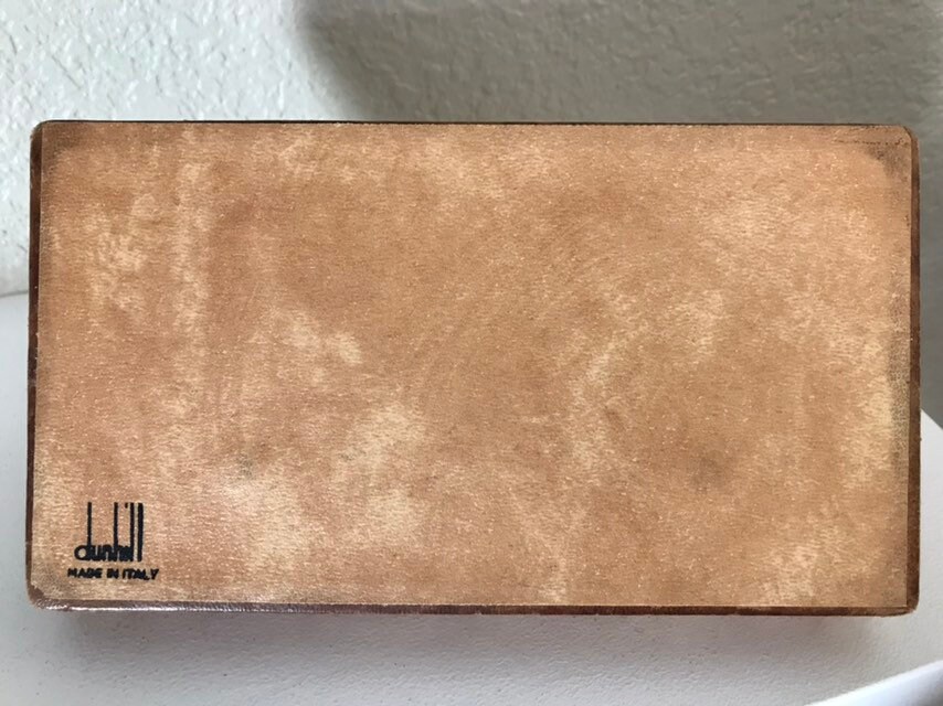 VTG Dunhill Double Pipe Rest Birds Eye Maple Wood Leather Wrap Brass ...