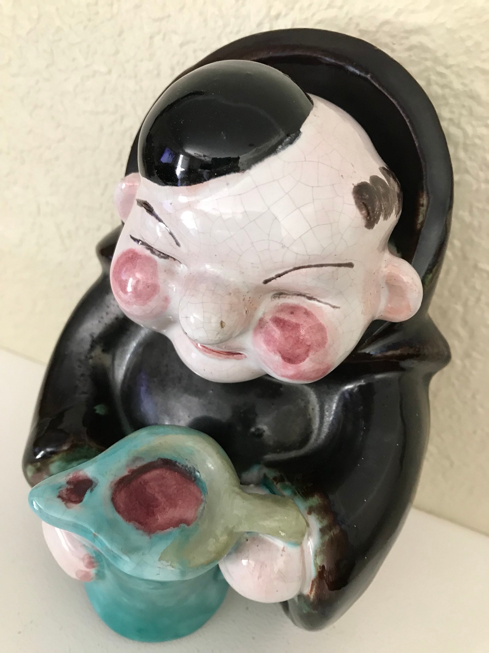 Early Walter Bosse MONK Faience Terracotta Art Pottery Wall Plaque Pub ...