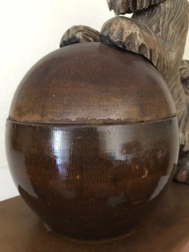 RARE Vintage ANRI Skye Terrier Humidor Carved Wood Dog Italy 11.5 Tall ...