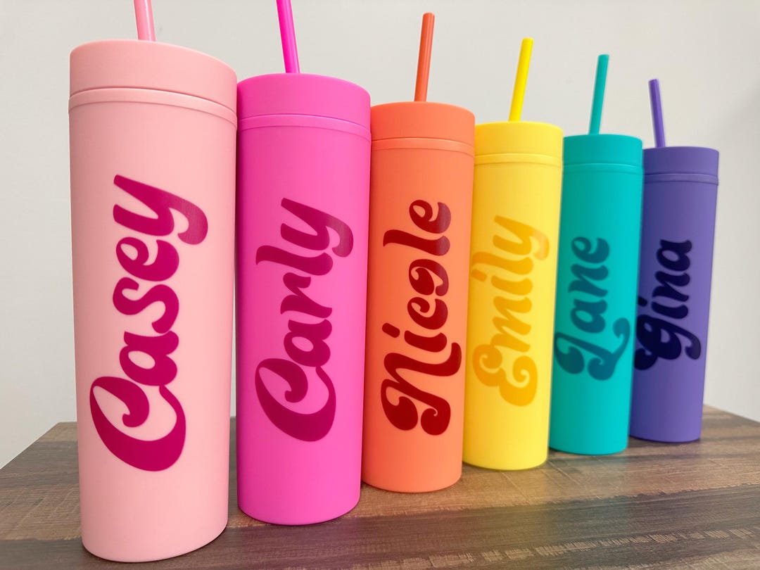 Personalized Tumblers With Lid and Straw, Pastel Tumblers, Bachelorette ...