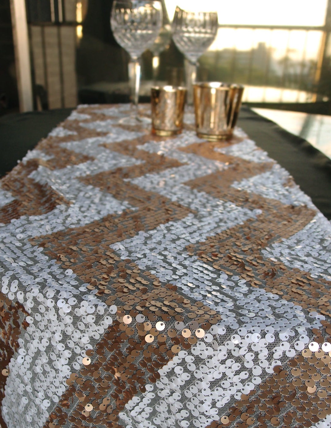 Chevron Sequin Table Runner - Etsy