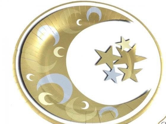 Crescent Moon and Star Dinner Plates and Napkins for a | Etsy