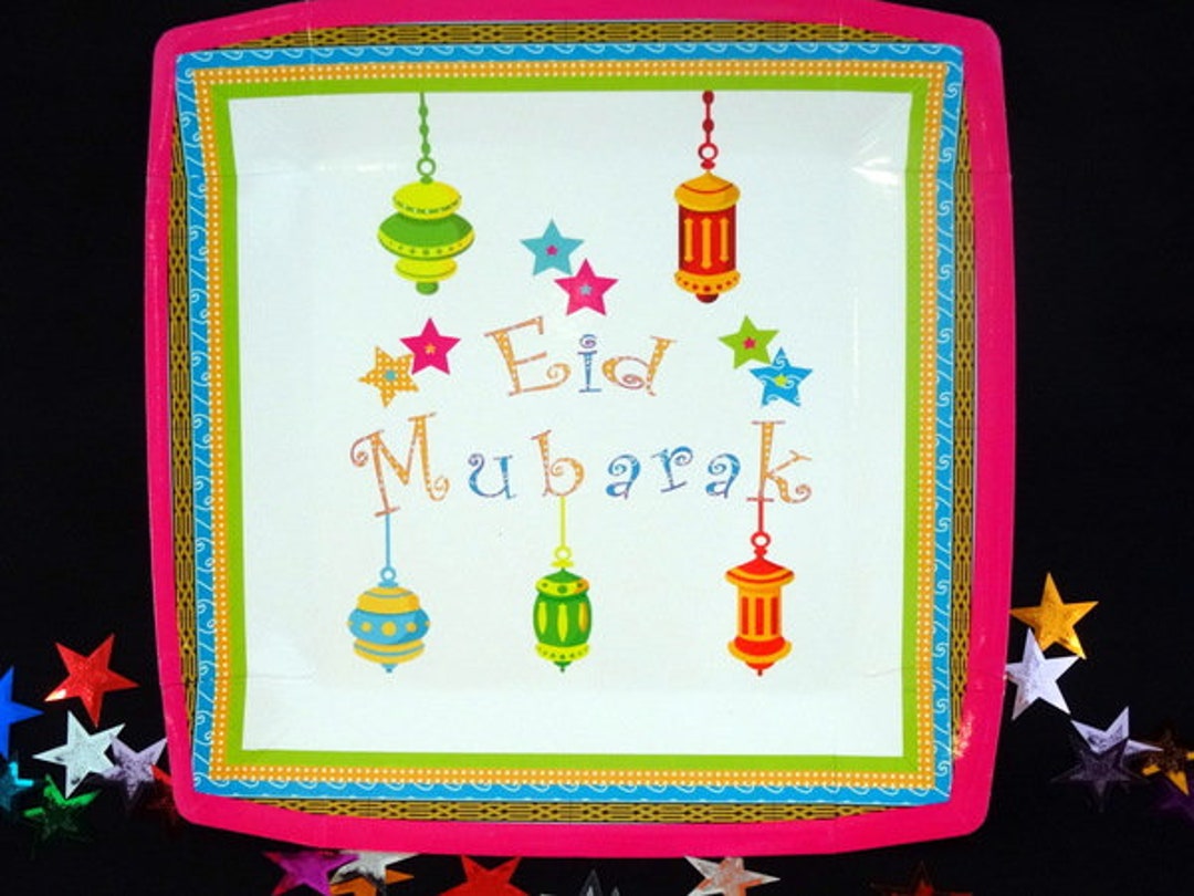 Eid Mubarak Paper Plates and Eid Napkins for a Matching Set, Eid ...