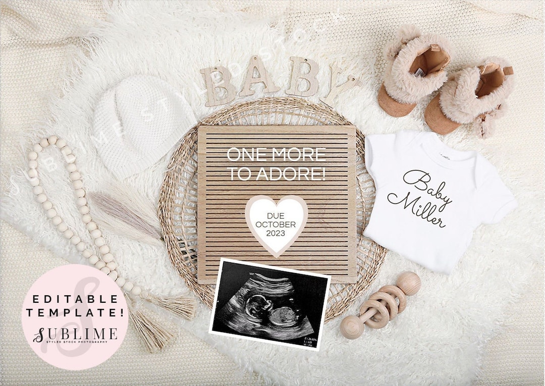 Editable Pregnancy Announcement Digital , Baby Announcement, We're Due ...