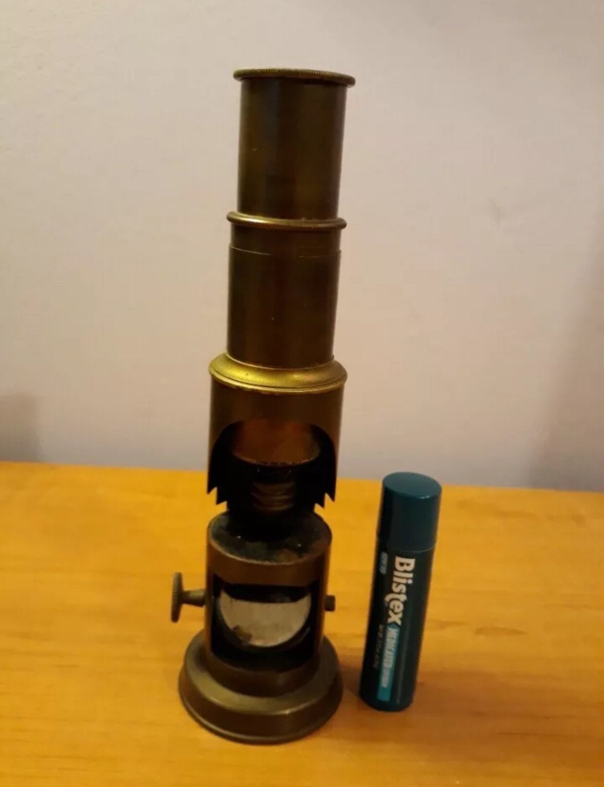 Antique Retro Brass Field Microscope Marked Made in France Original ...