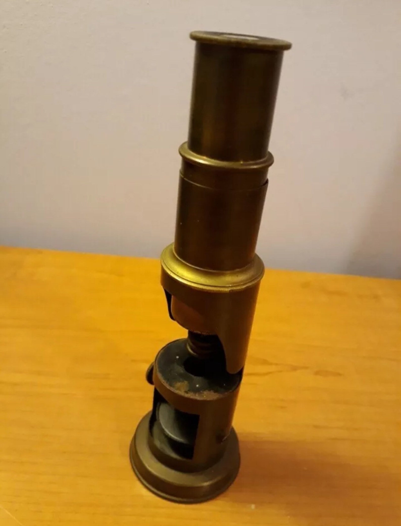 Antique Retro Brass Field Microscope Marked Made in France Original ...
