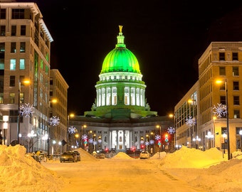 Madison, Wisconsin Capitol in Packers Colors Color Photograph - Etsy