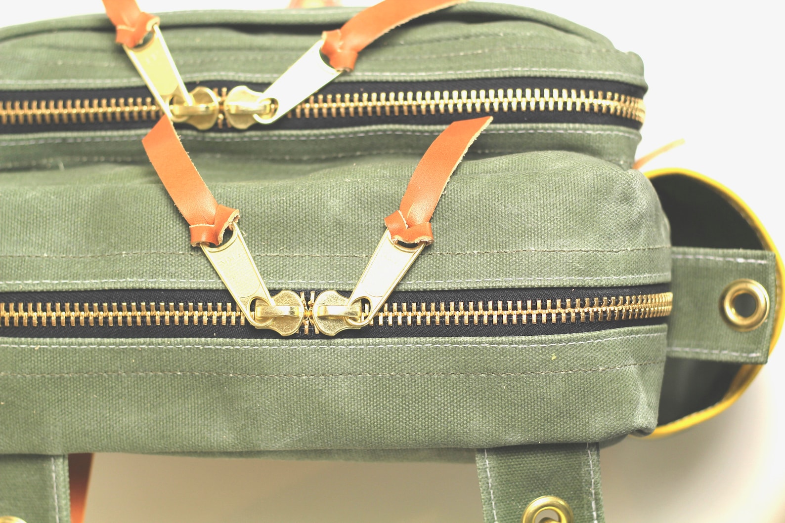 Waxed Canvas and Leather Fly Fishing Bag With Front Mounted Net Slot ...