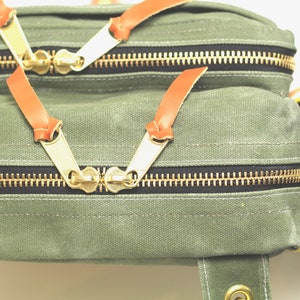 Waxed Canvas and Leather Fly Fishing Bag With Front Mounted Net Slot ...