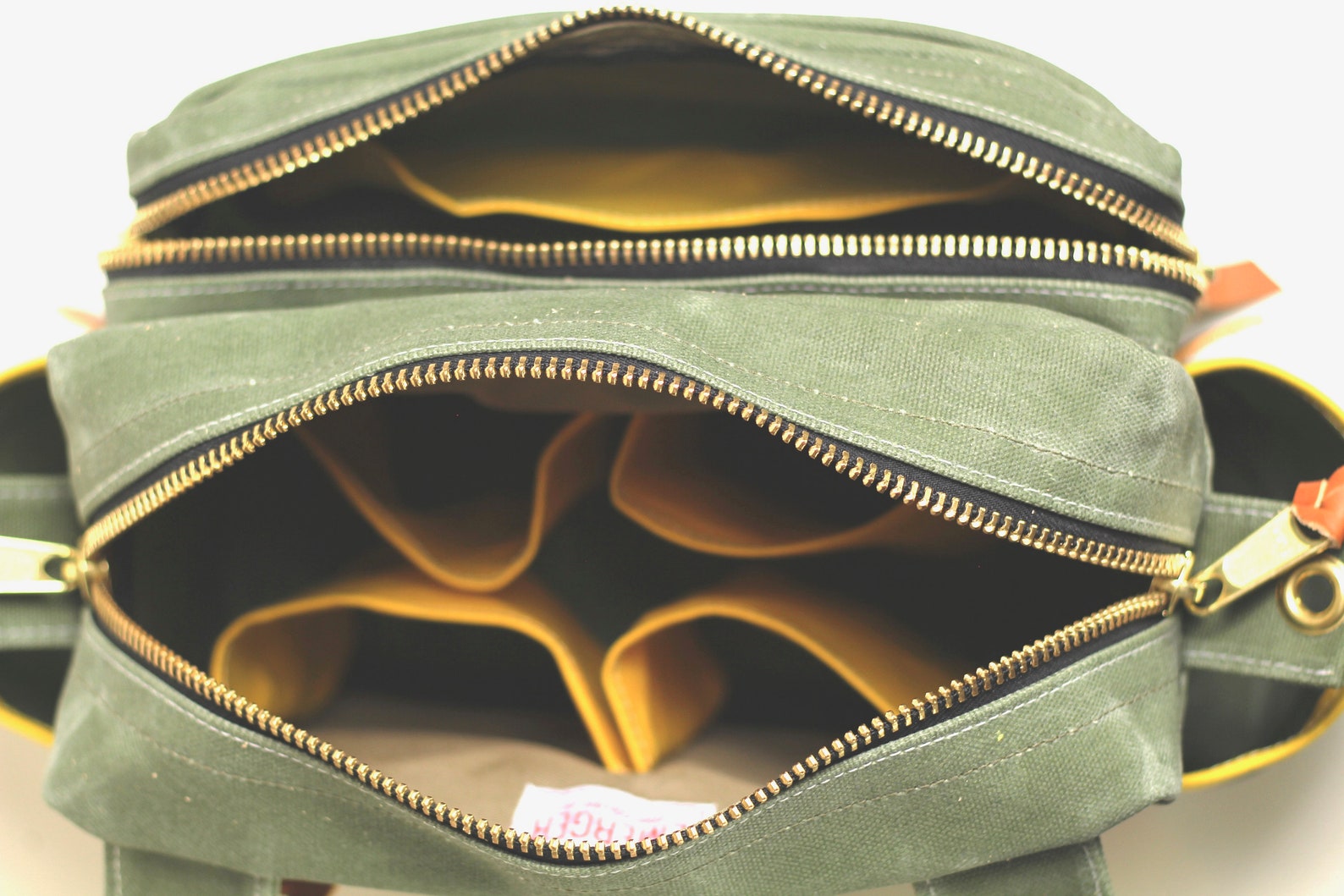Waxed Canvas and Leather Fly Fishing Bag With Front Mounted Net Slot ...