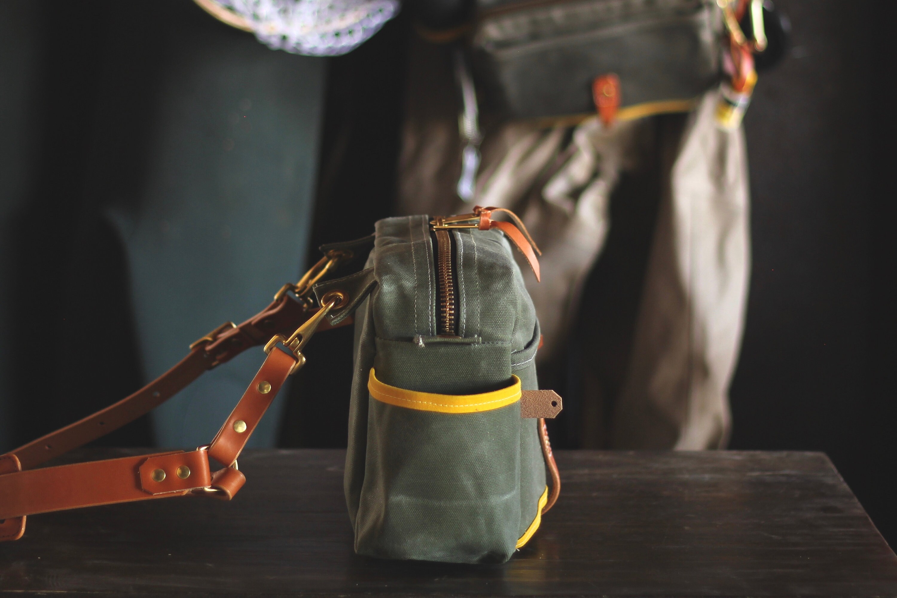 Minimalist Waxed Canvas and Leather Fly Fishing Bag With Front Mounted ...