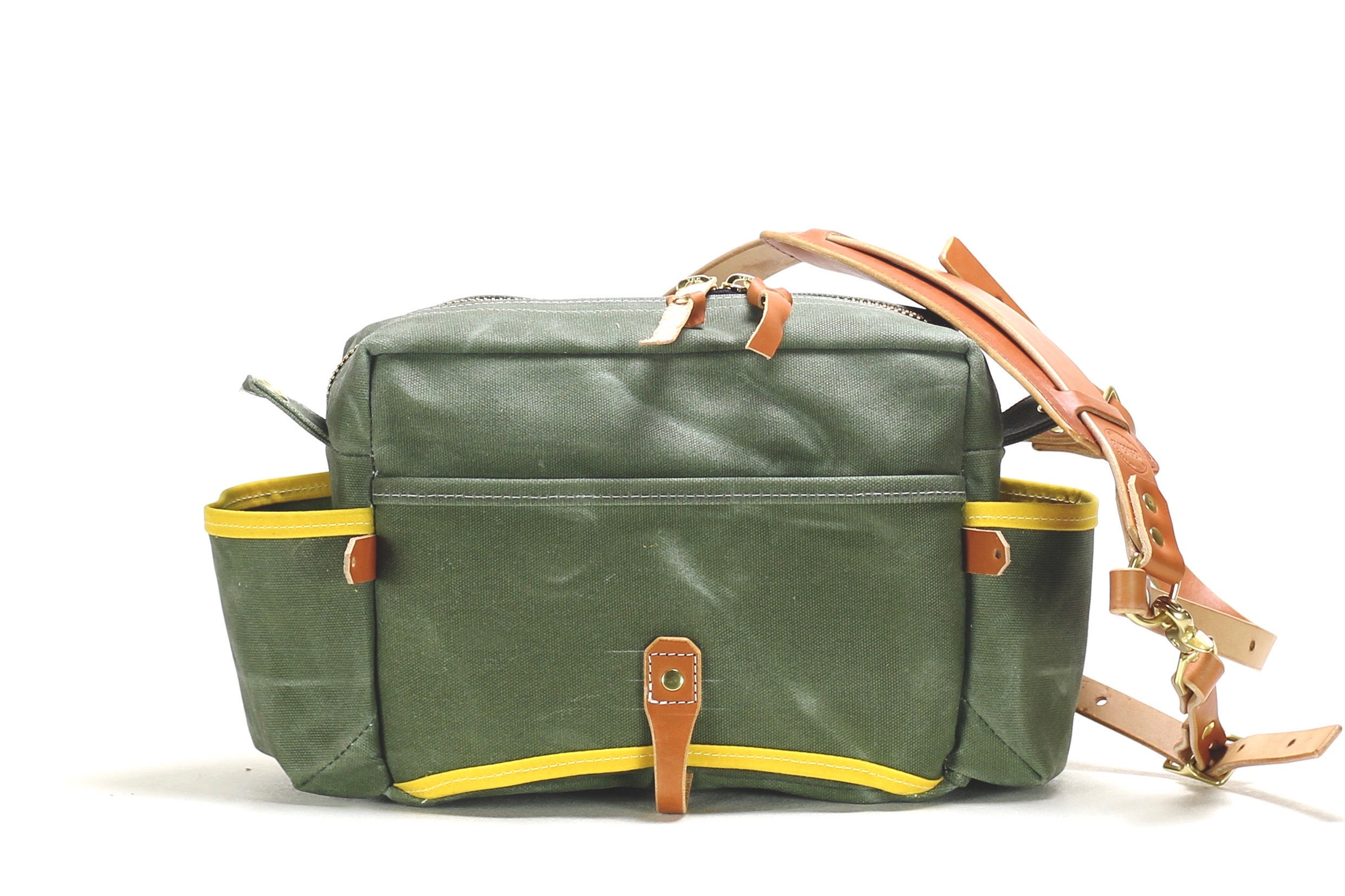 Minimalist Waxed Canvas and Leather Fly Fishing Bag With Front Mounted ...