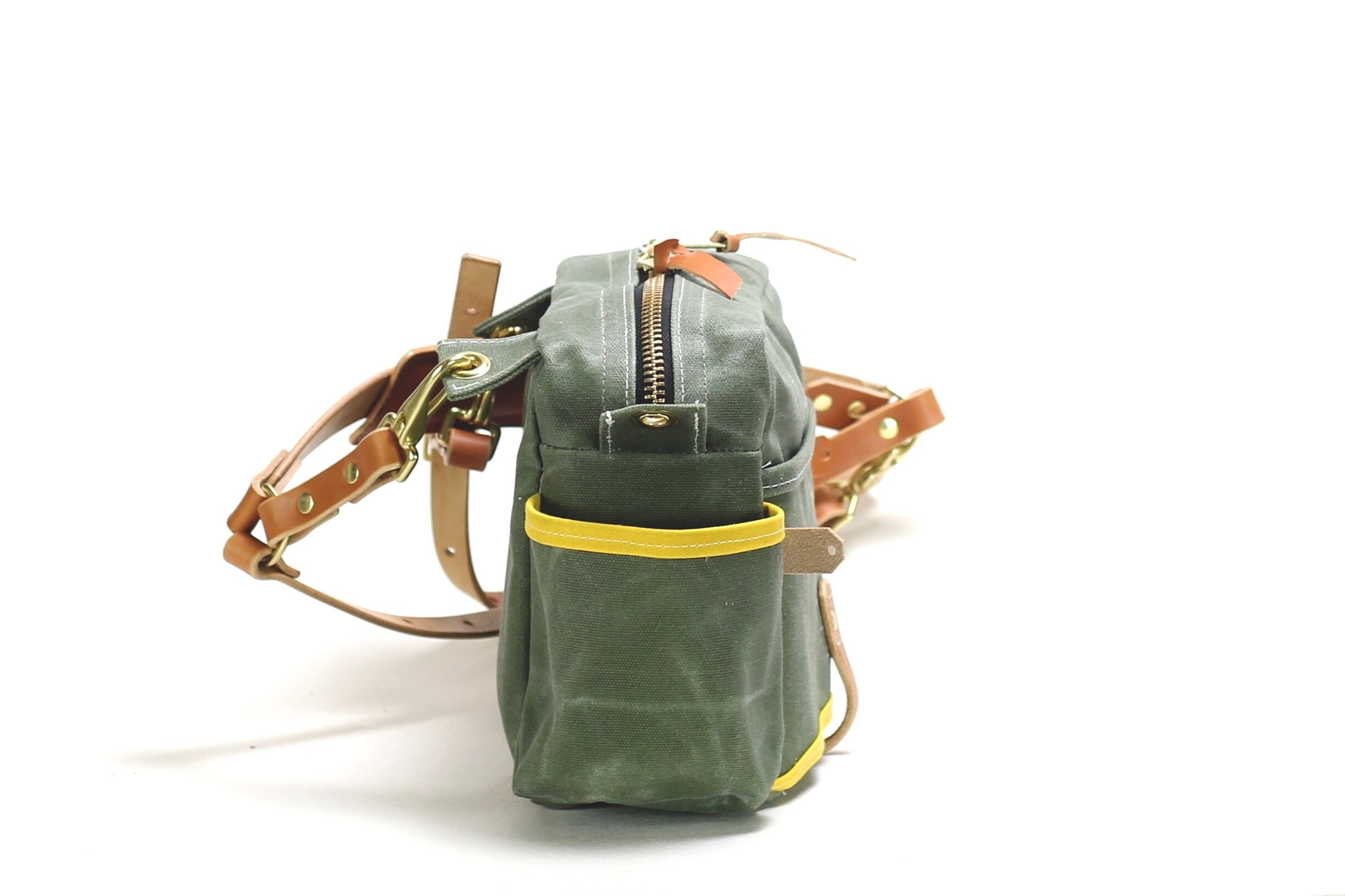 Minimalist Waxed Canvas and Leather Fly Fishing Bag With Front Mounted ...