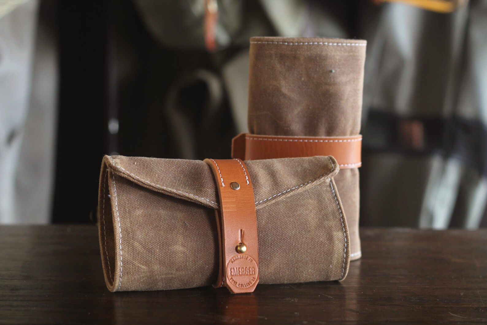 Waxed Canvas, Leather and Shearling Fly Fishing Streamer Wallet - Etsy