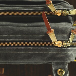 Waxed Canvas and Leather Fly Fishing Bag With Front Mounted | Etsy