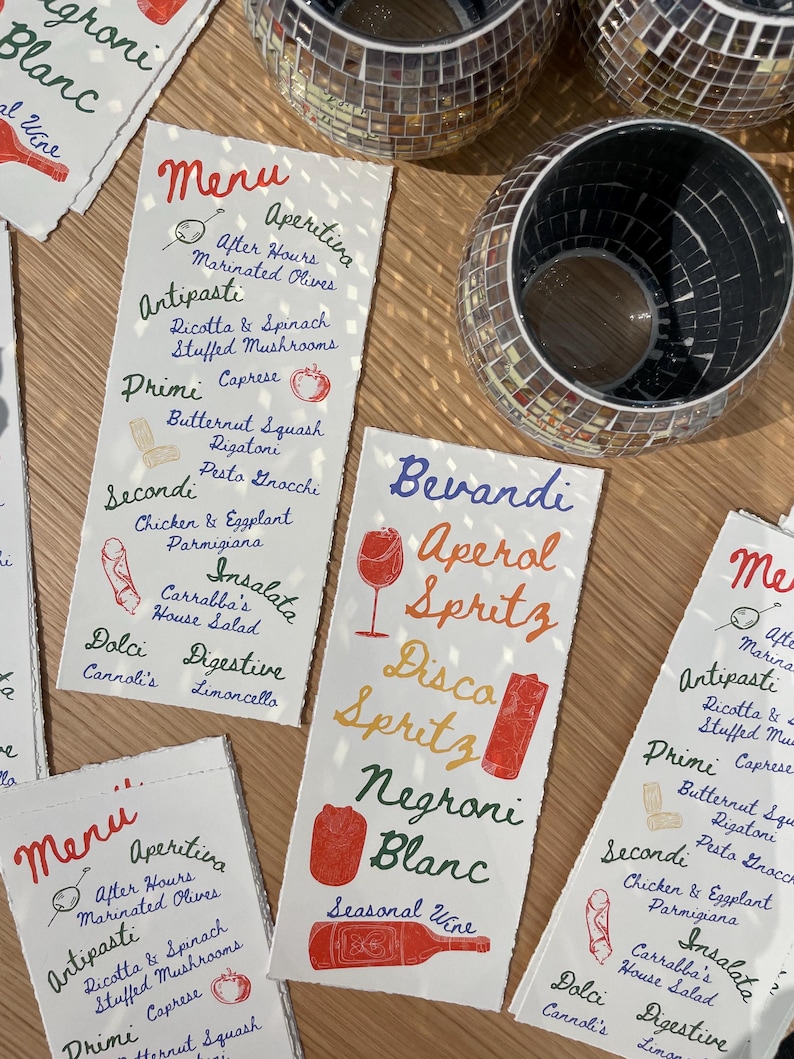 Italian Menu Template, Aesthetic, Dinner Party Menu - Etsy