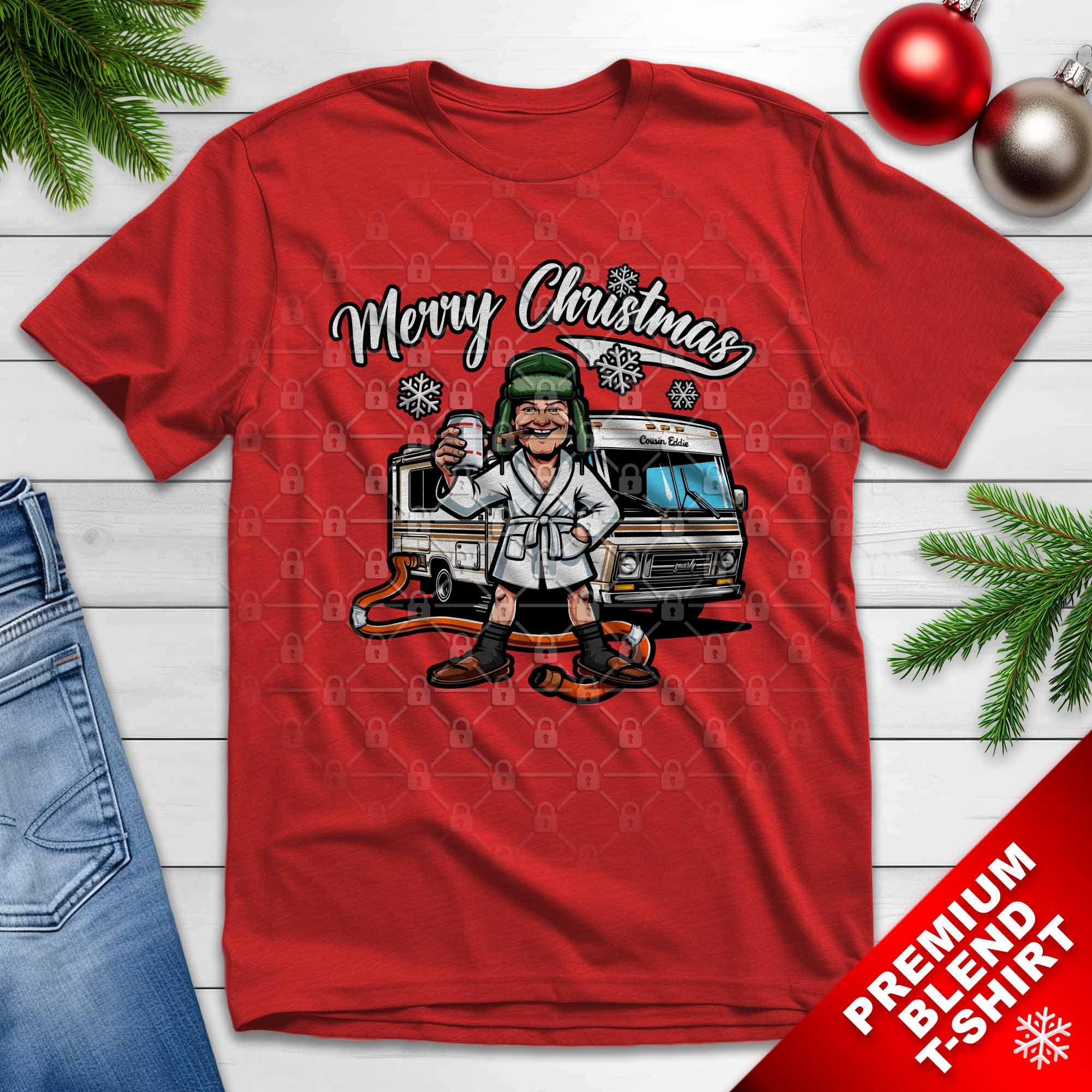 Funny Merry Christmas Cousin Eddie Cartoon Character With RV Premium on ...